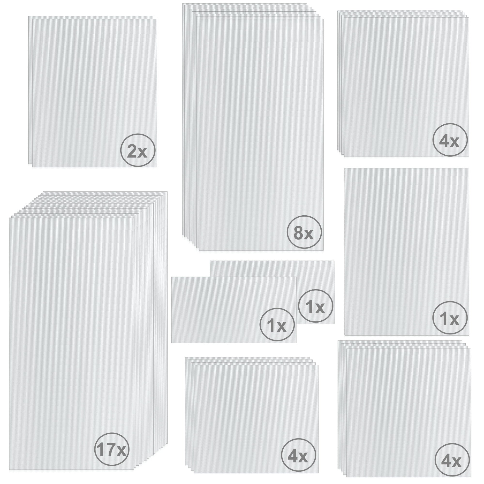 Hohlkammerstegplatten, Set 42-teilig, 6 mm, Ersatzplatten – CS-Trading